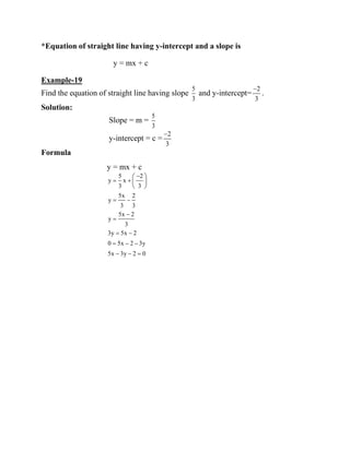 Equation of straight line | PDF