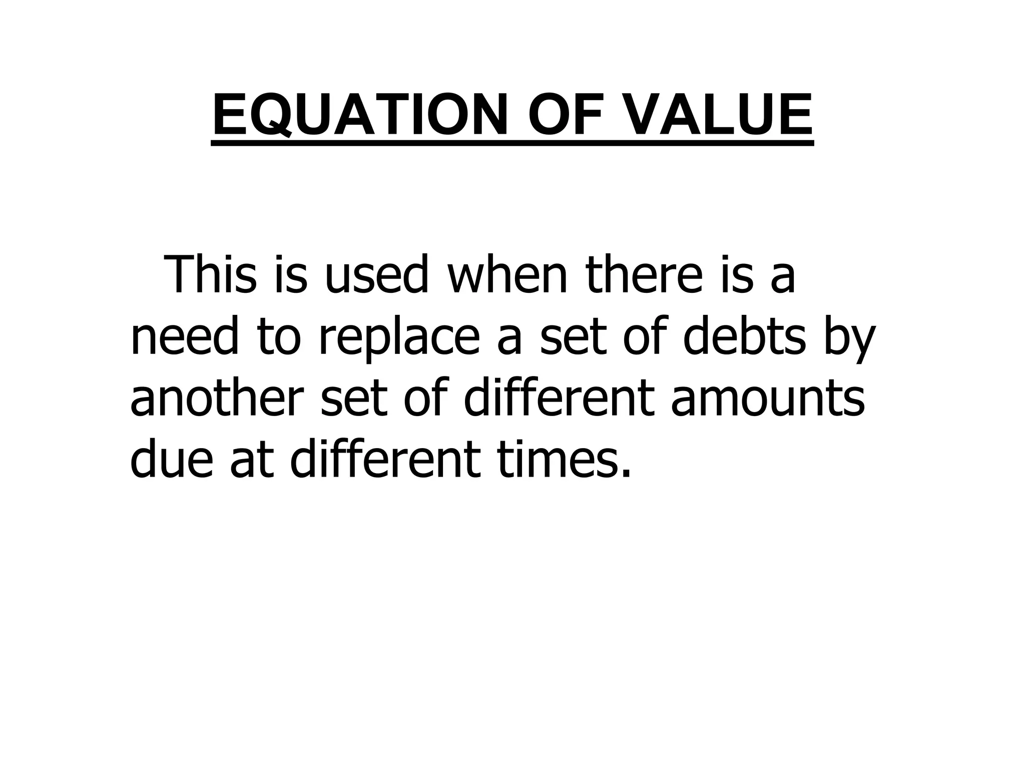 Equation Of Value | PPTX
