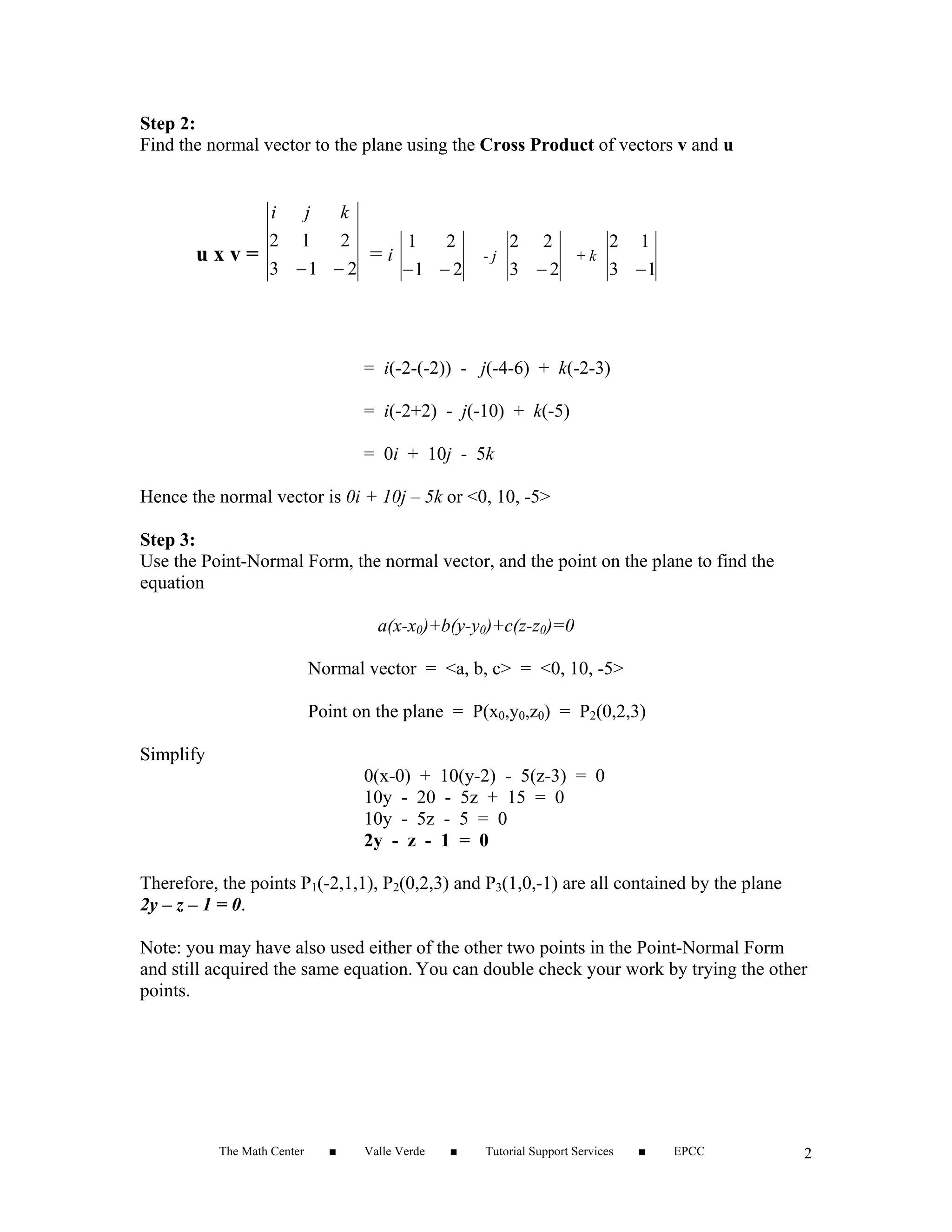 Equation Plane Pdf
