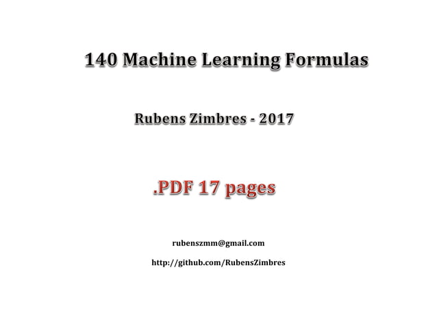 Some Equations for MAchine LEarning | PPT