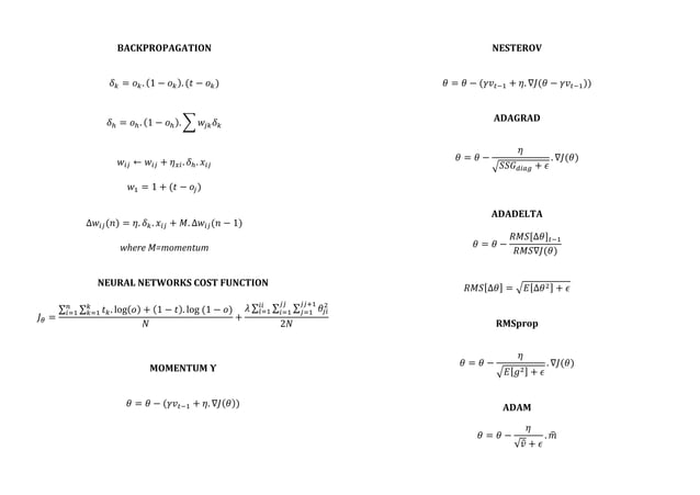 Some Equations for MAchine LEarning | PPT