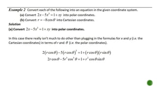 Equations in Polar Coordinates | PPT