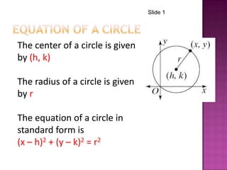Equations of circles power point | PPTX