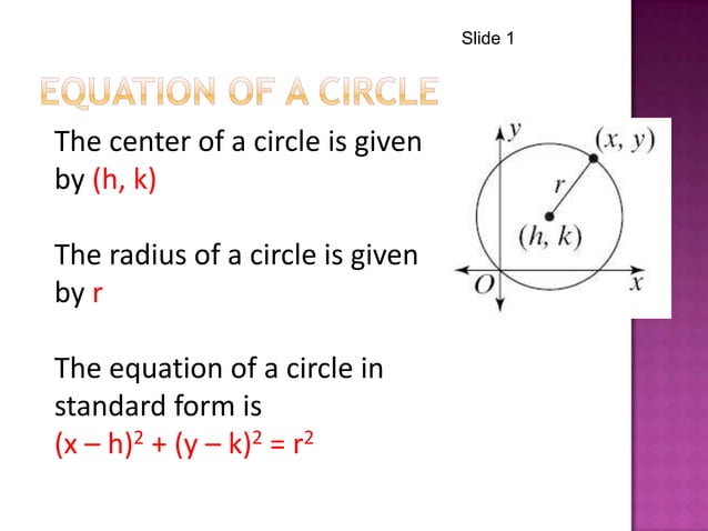 Equations of circles power point | PPTX