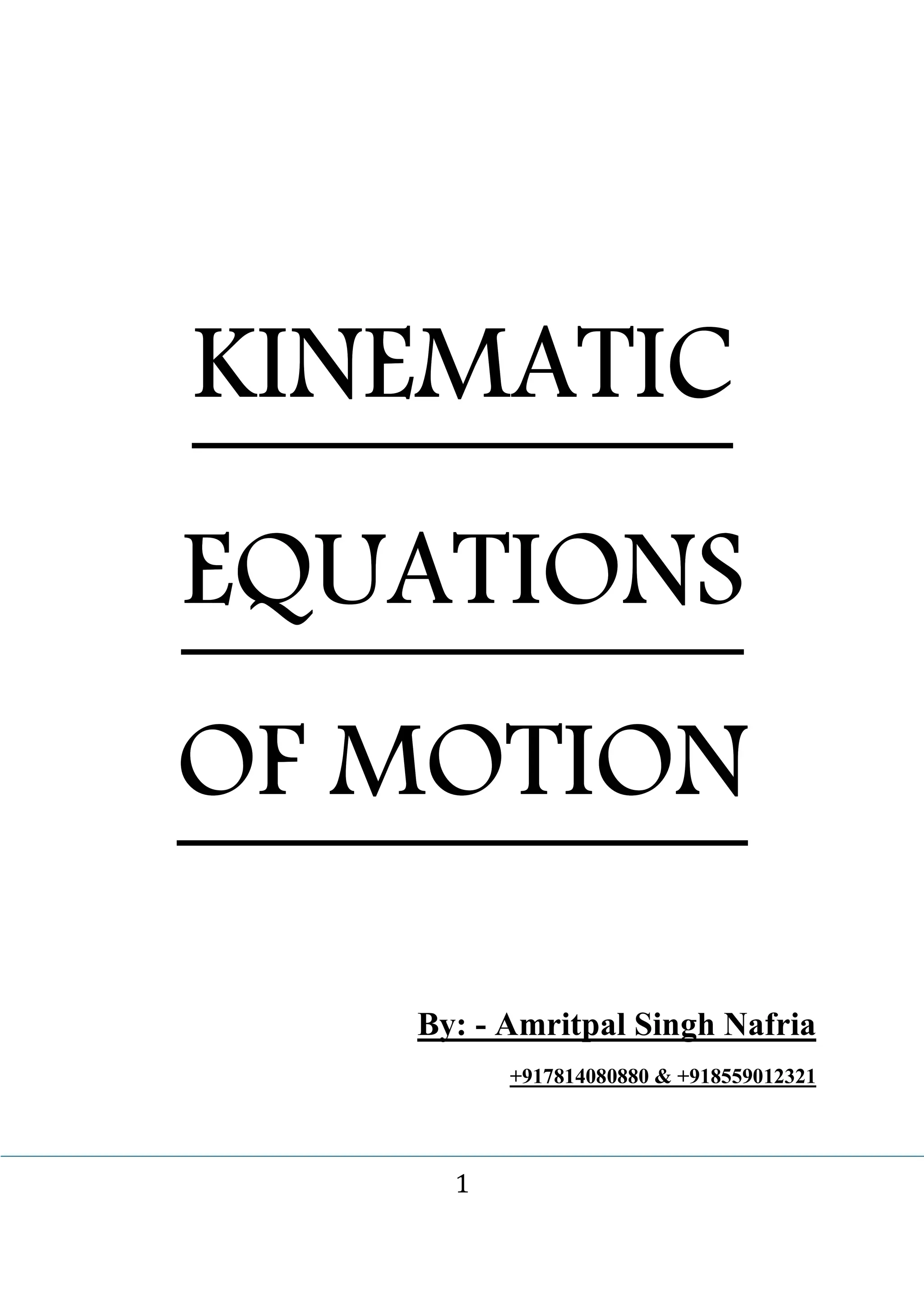 Whole Procedure of Equations of motion. | PDF