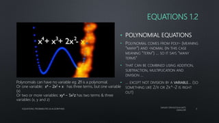Equations, Probability & Algorithms | PPT