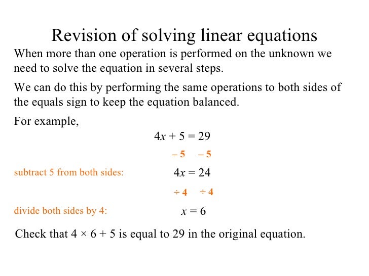 Equations Revision
