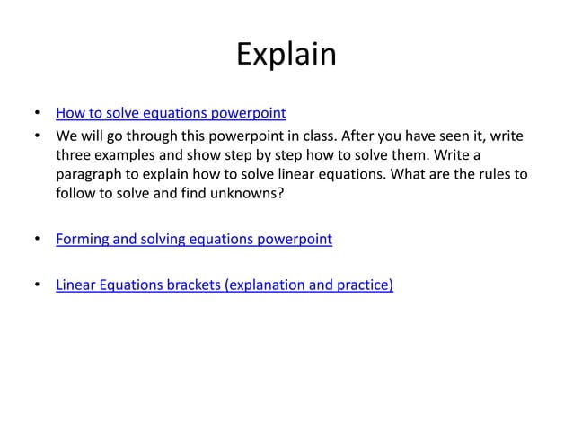 Linear Equations Year 8 | PPTX | Homework and Study | Education