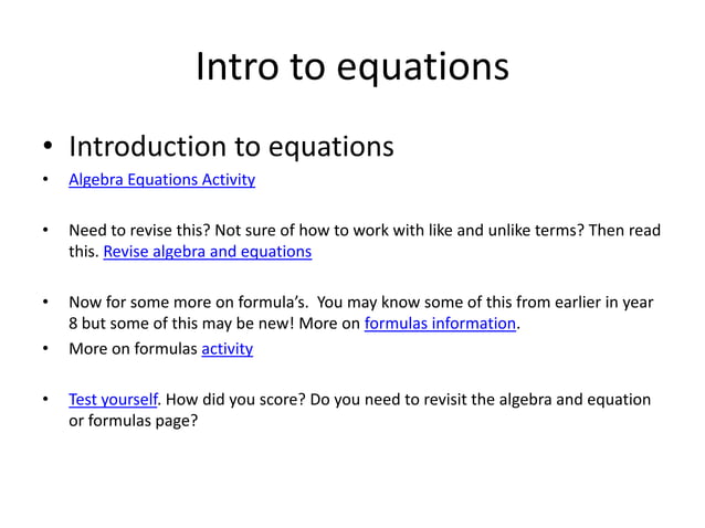 Linear Equations Year 8 | PPTX | Homework and Study | Education