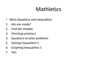 Linear Equations Year 8 | PPTX