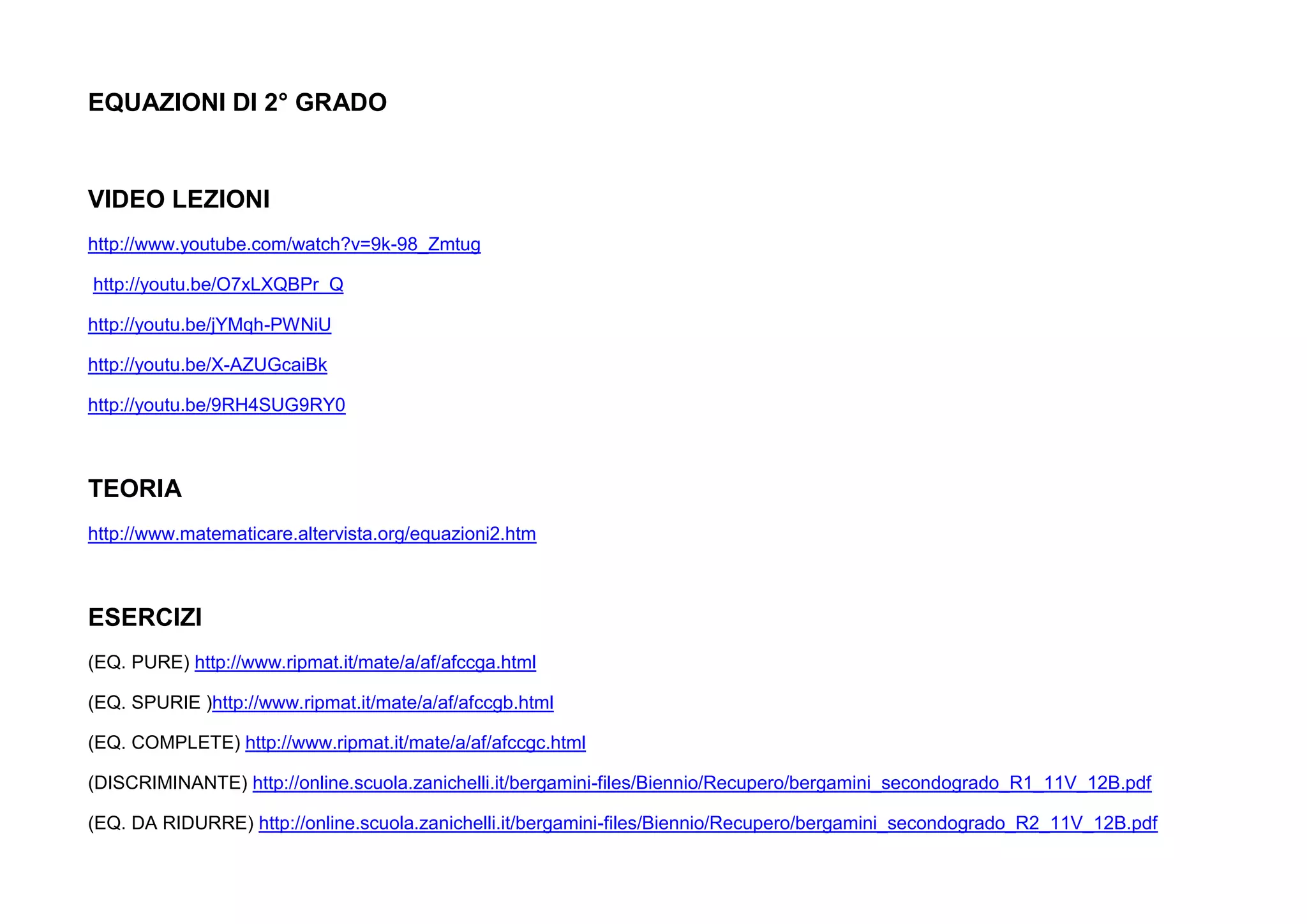 Equazioni di 2 grado | PDF