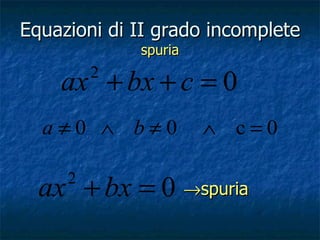 Equazioni di secondo grado | PPT