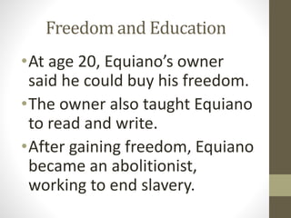 Equiano - The Interesting Narrative of the Life of Olaudah Equiano | PPTX
