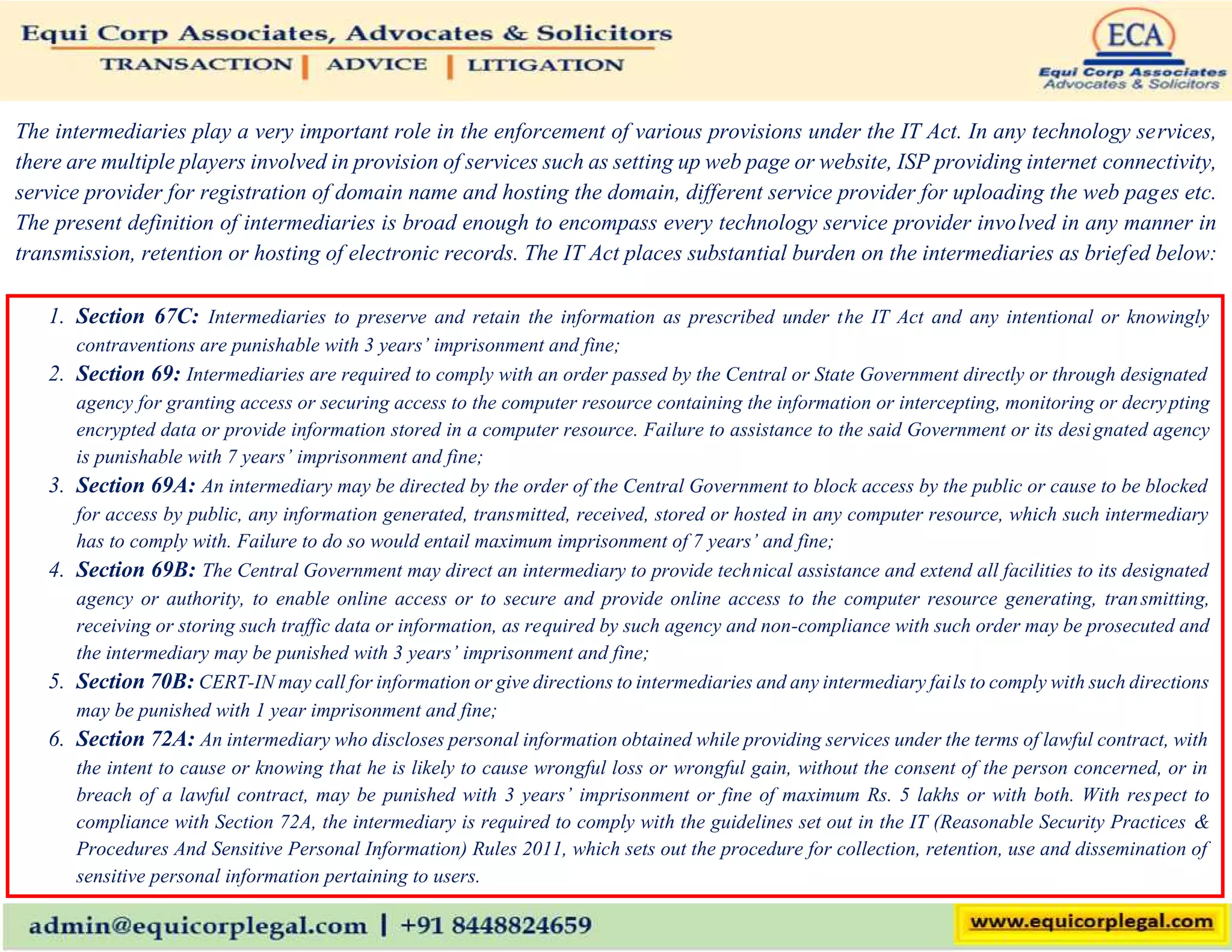 Legal Obligations of Technology Service Providers as Intermediaries | PDF