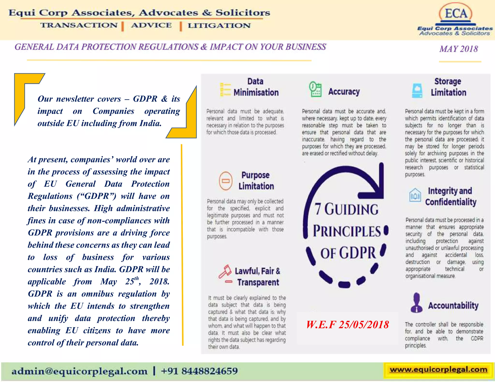 General Data Protection Regulations (GDPR) & Impact on Your Business | PDF