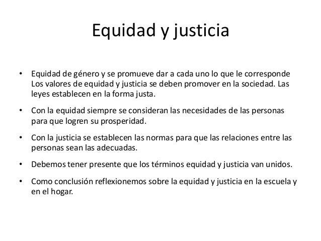 Equidad y justicia