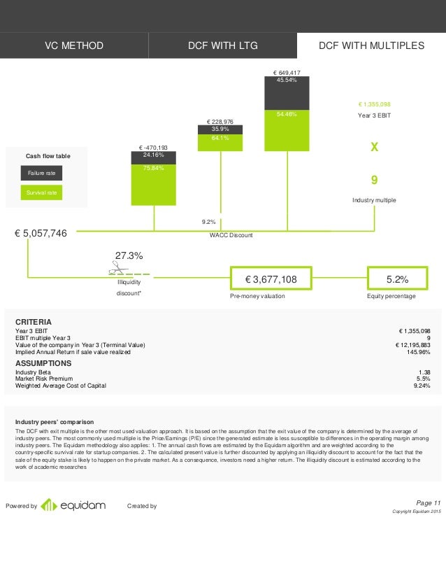 Company valuation report sample