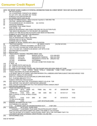 Equifax (automated credit report user guide) | PDF
