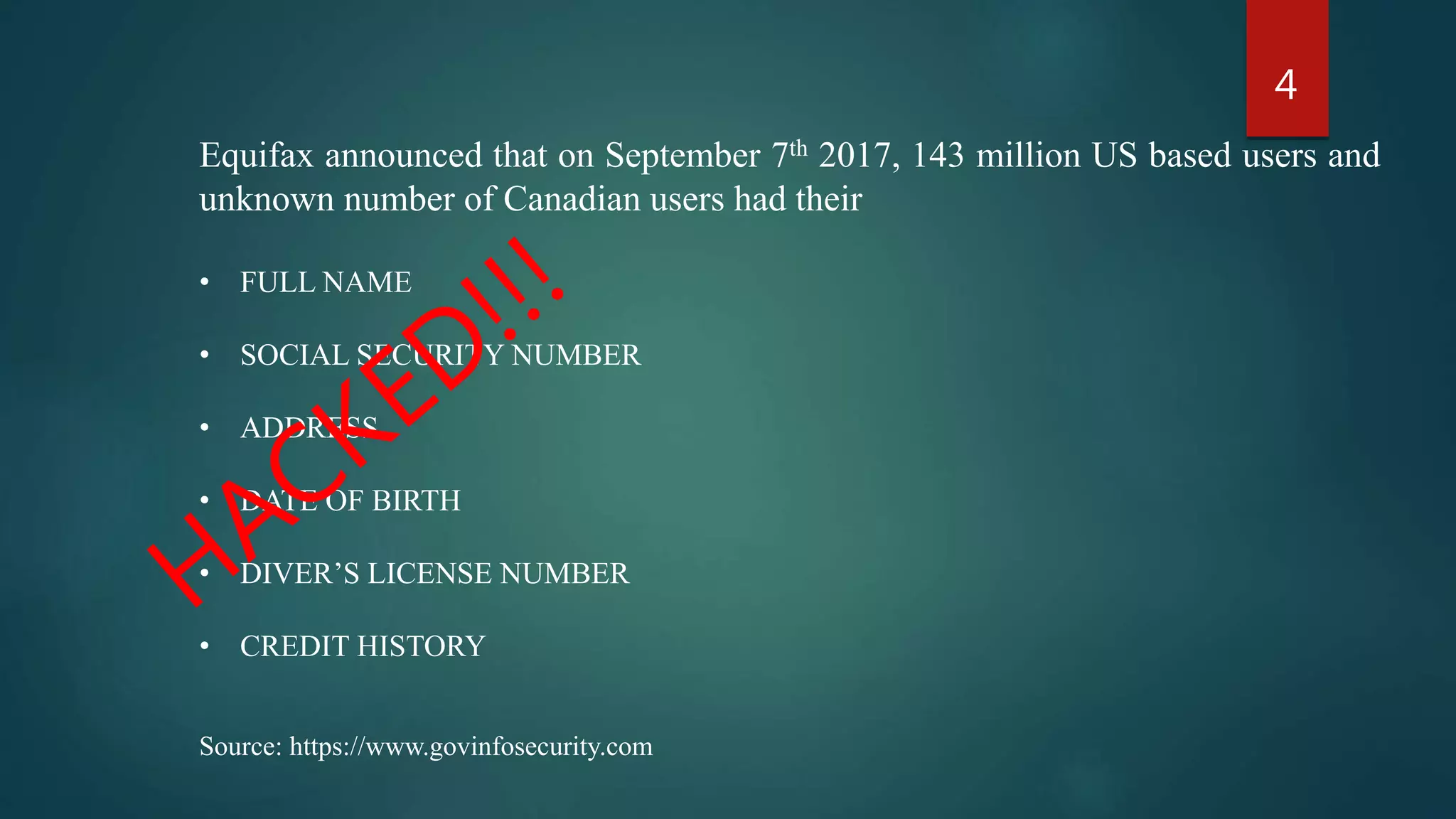 Equifax data breach | PPTX