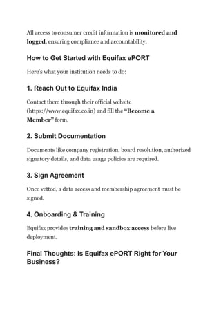 Equifax ePORT Explained: A Complete Guide to India’s Credit Reporting ...