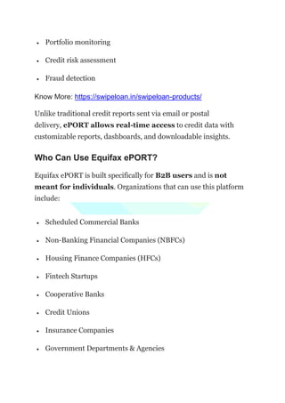 Equifax ePORT Explained: A Complete Guide to India’s Credit Reporting ...
