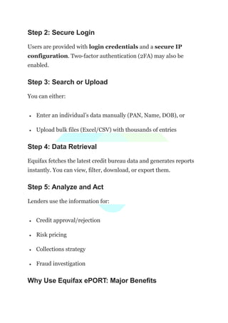 Equifax ePORT Explained: A Complete Guide to India’s Credit Reporting ...