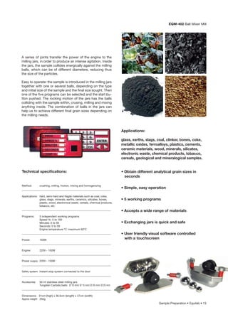 Equilab Quality Sample Preparation equipment | PDF