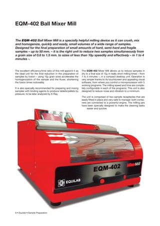 Equilab Sample Preparation Equipment 2018 | PDF