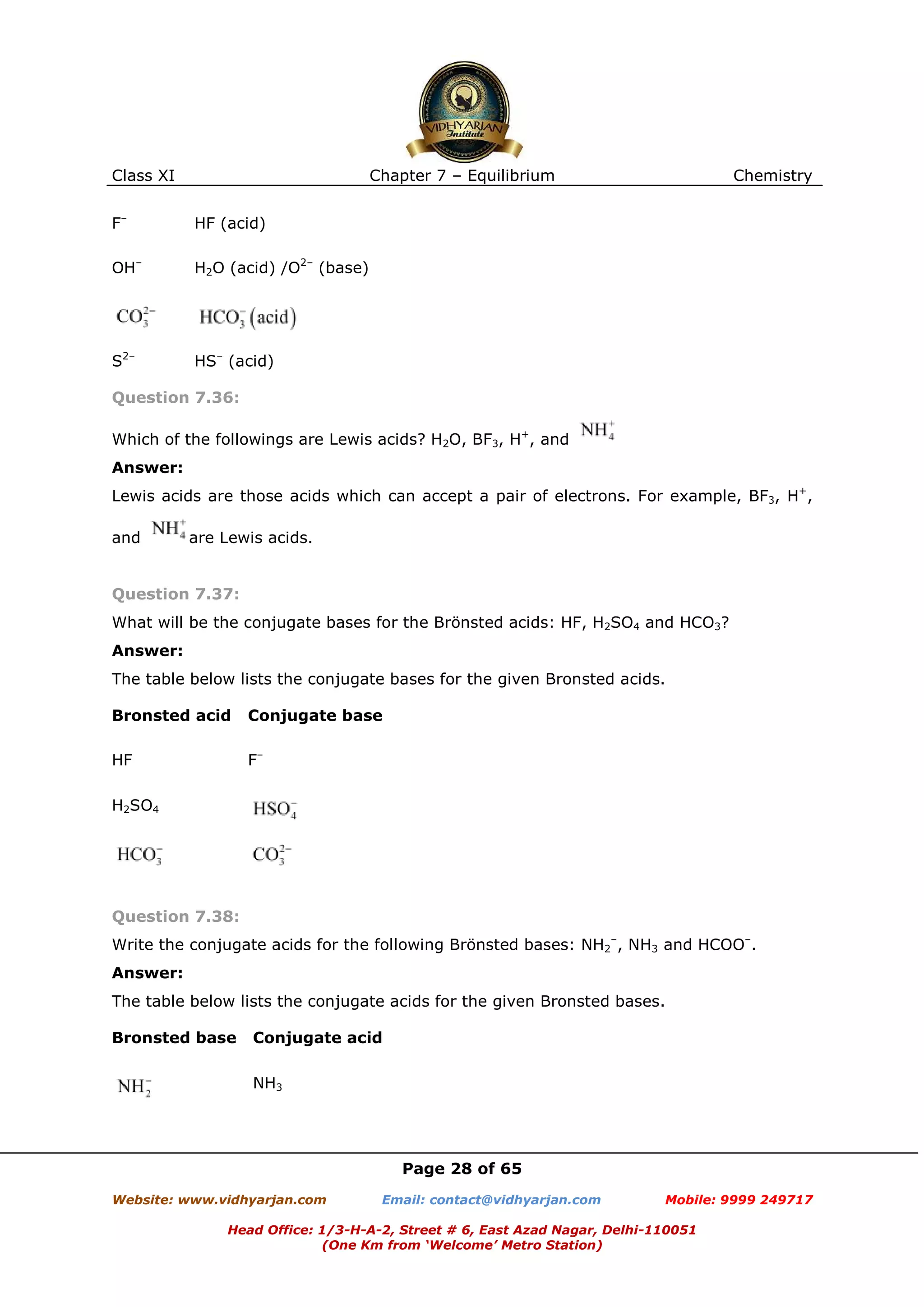 Equilbrium -exercise with solutions | PDF
