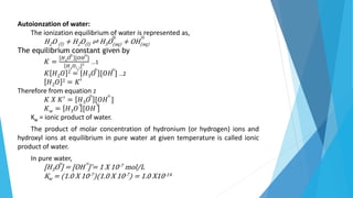 2nd Lecture on Ionic Equilibria | Chemistry Part I | 12th Std | PPTX