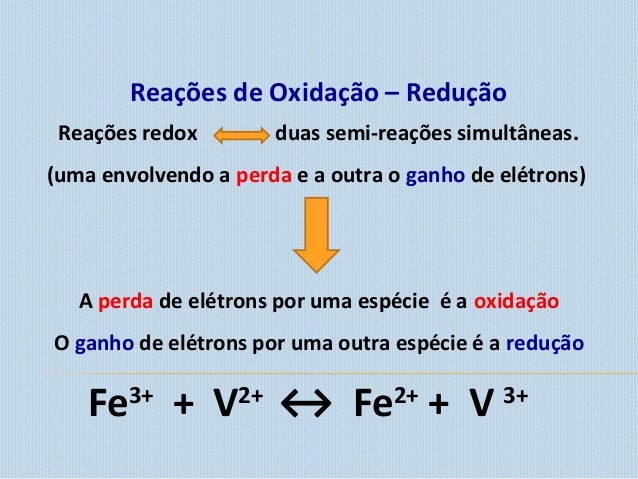 Equilibrio oxidação e redução
