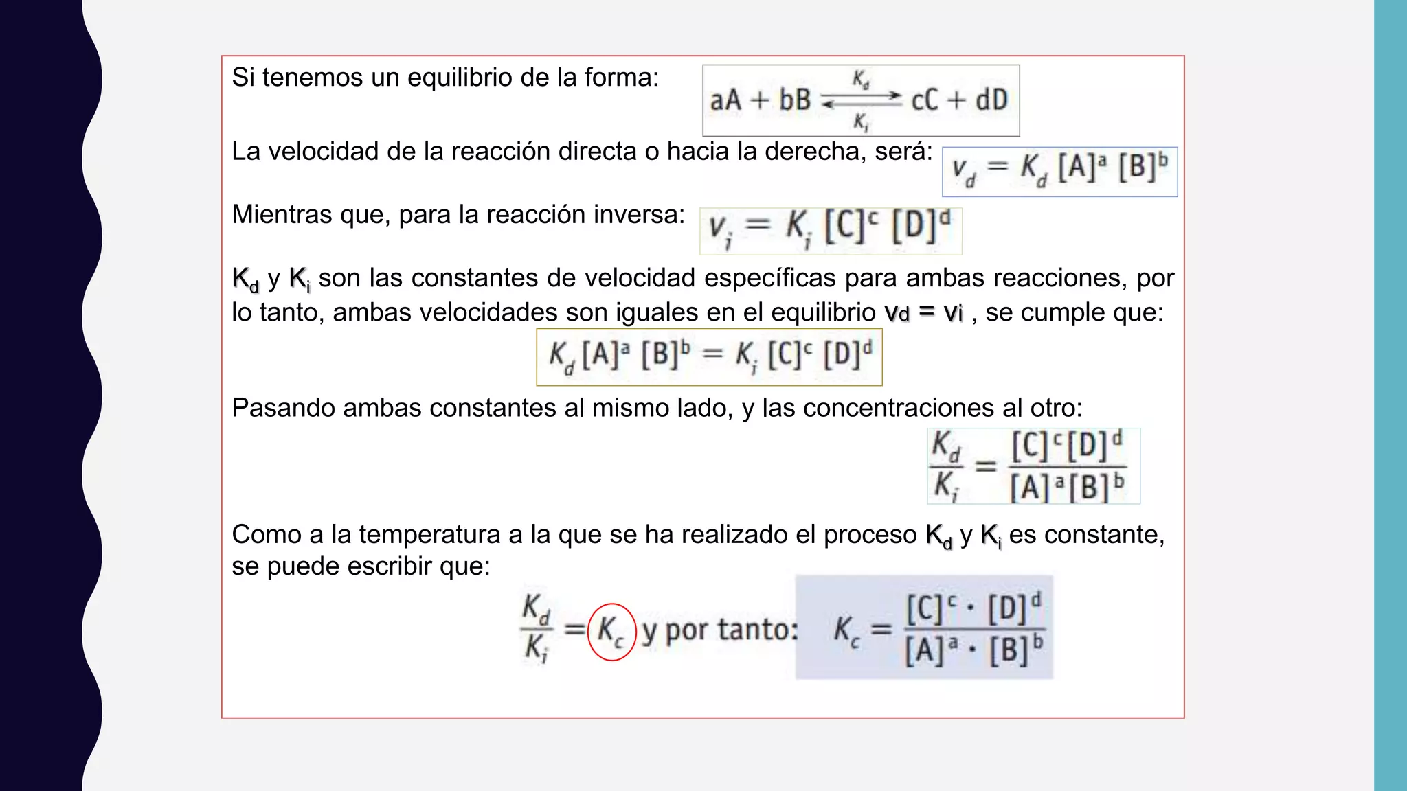 Equilibrio quimico: constante de equilibrio | PPTX