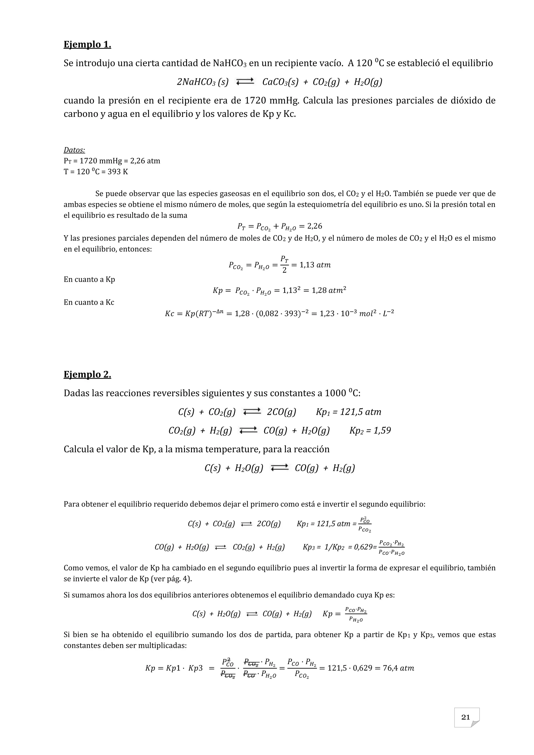Equilibrio Químico Pdf