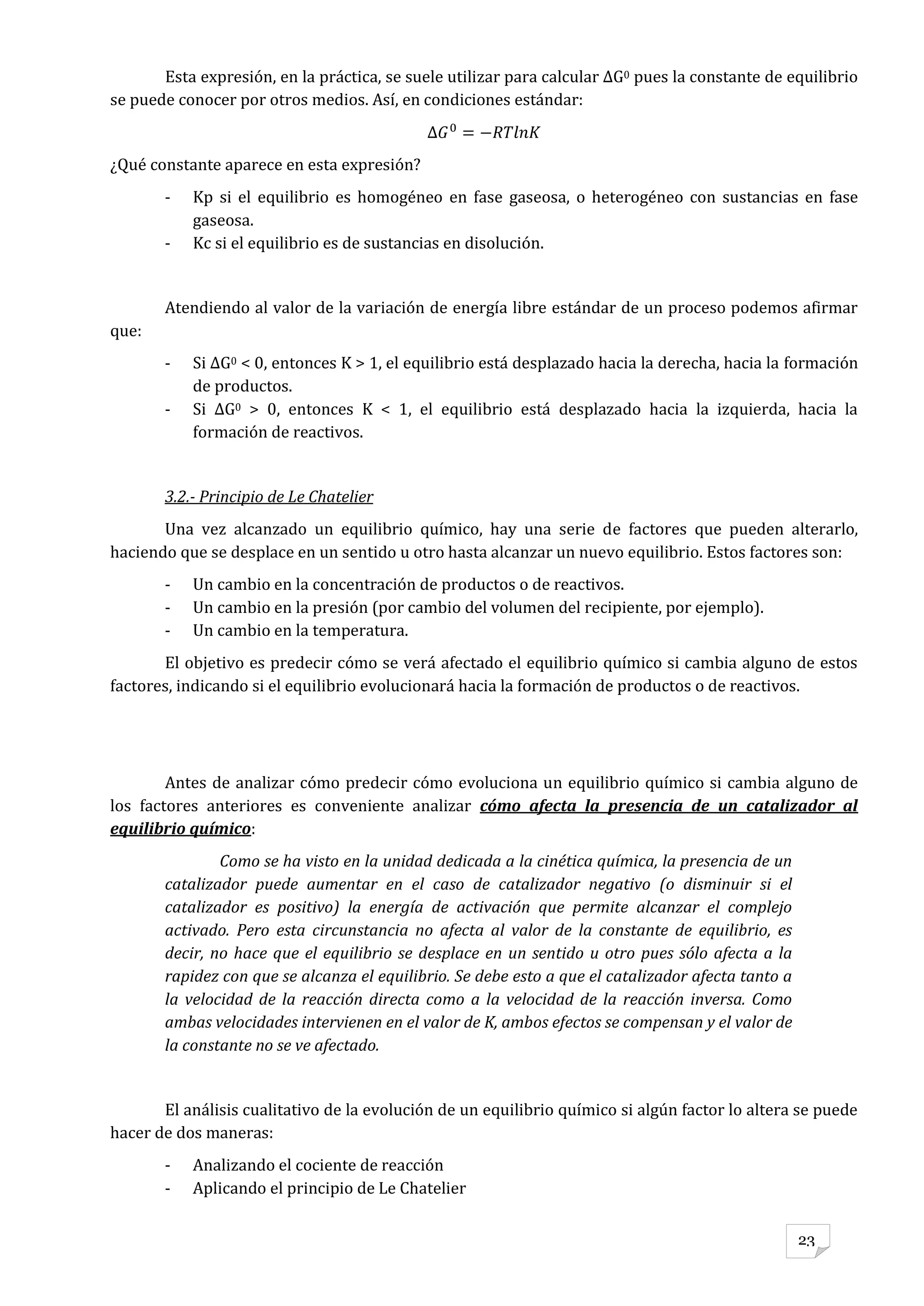 Equilibrio Químico Pdf