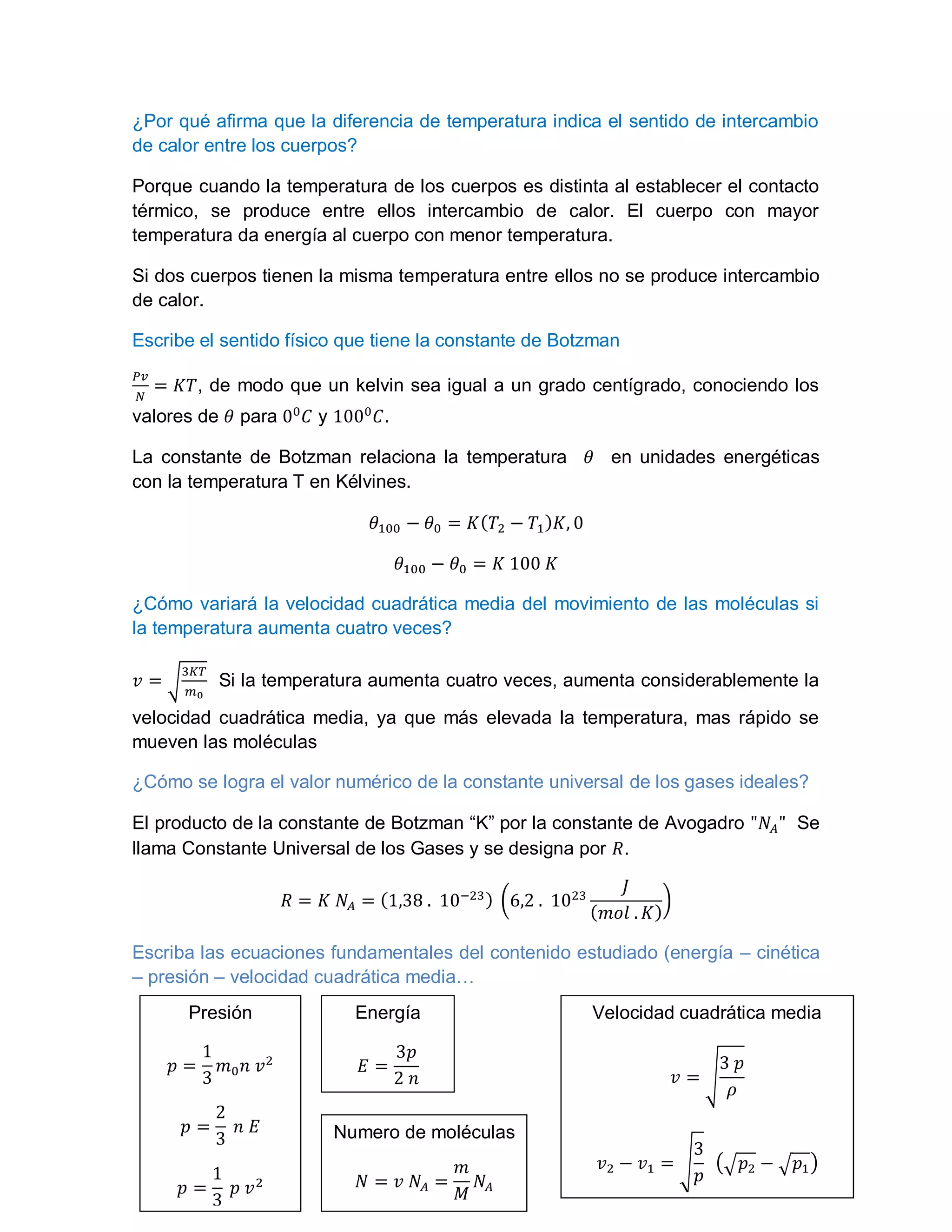 Equilibrio termico - Estructura de la Materia y Ondas | PDF