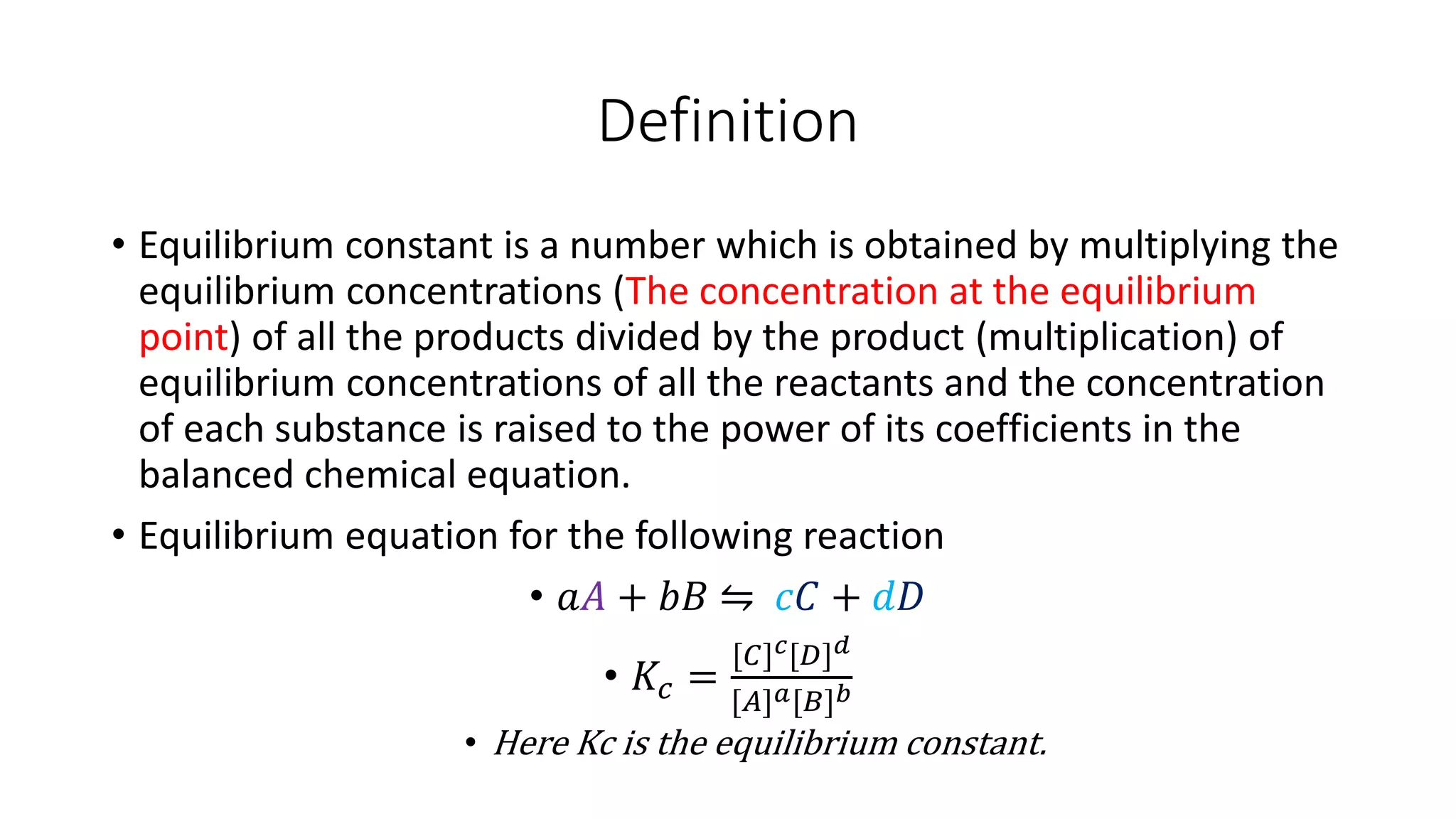 Equilibrium constant | PPTX