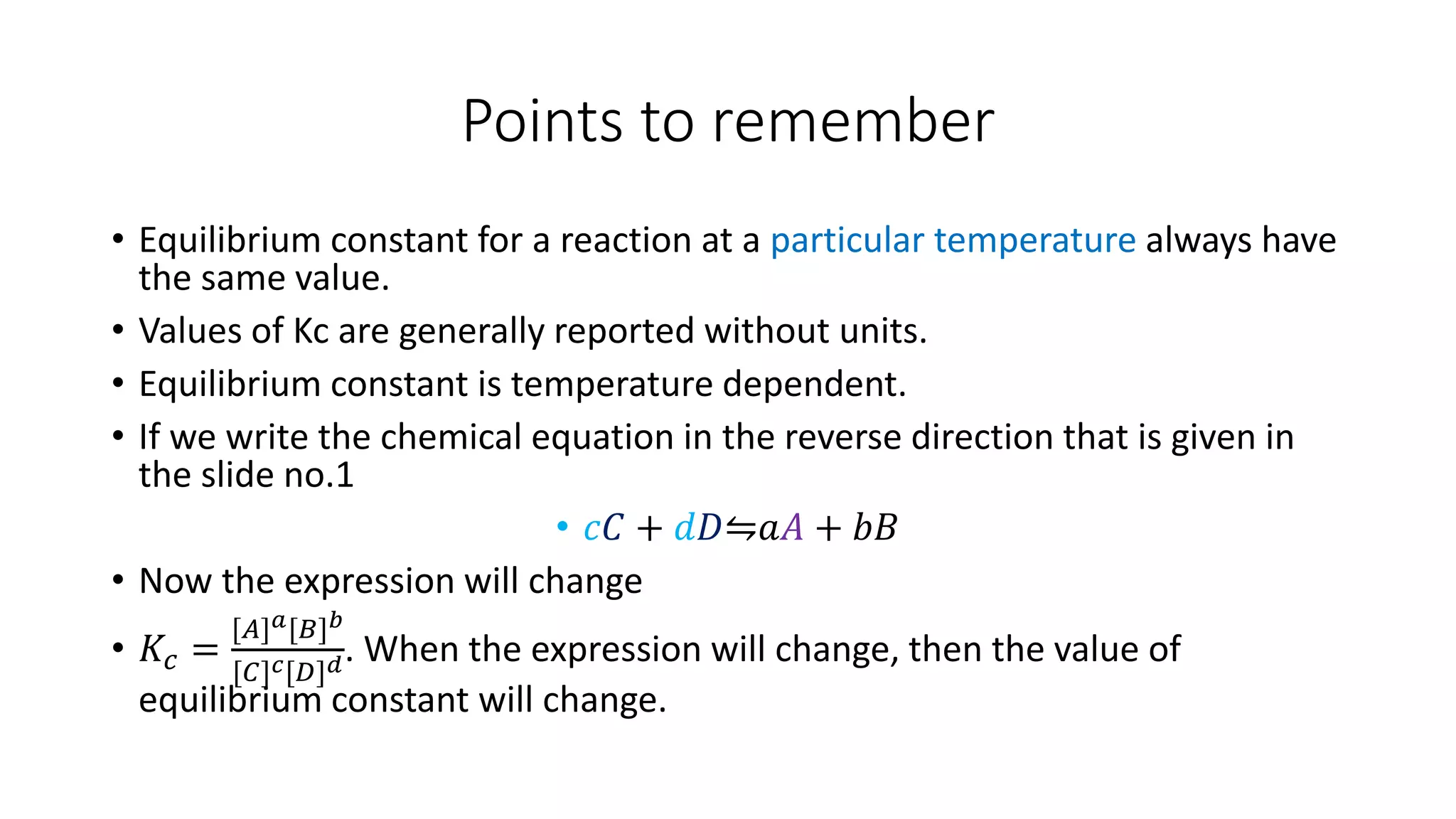 Equilibrium constant | PPTX