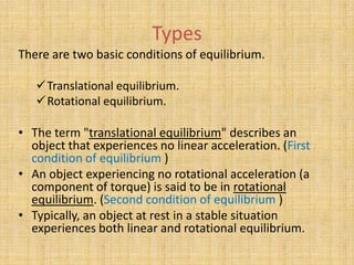 Equilibrium & equation of equilibrium in 3D | PPTX