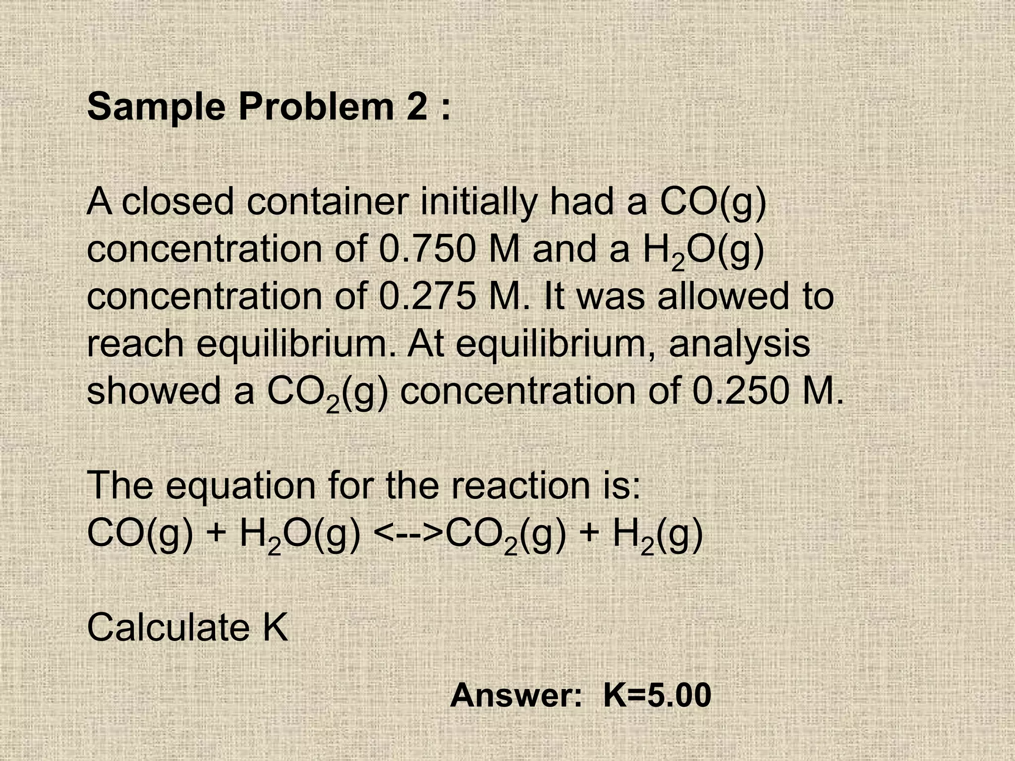 Equilibrium kc calculations | PPT