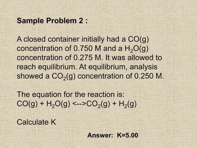 Equilibrium kc calculations | PPT