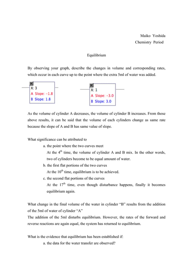 Equilibrium lab | PDF | Chemistry | Science