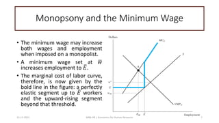 Equilibrium of Labour Market under Monopsony | PDF