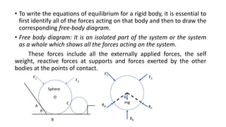 Equilibrium of rigid bodies | PPTX