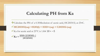 Equilibrium of weak acids | PPTX