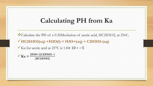 Equilibrium of weak acids | PPTX | Chemistry | Science