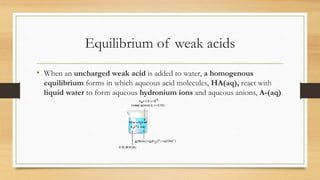 Equilibrium of weak acids | PPTX