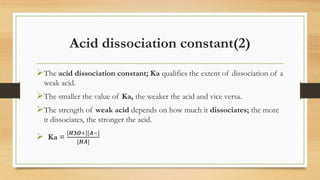 Equilibrium of weak acids | PPTX