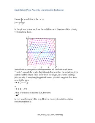 Equilibrium point analysis linearization technique | PDF