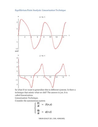 Equilibrium point analysis linearization technique | PDF
