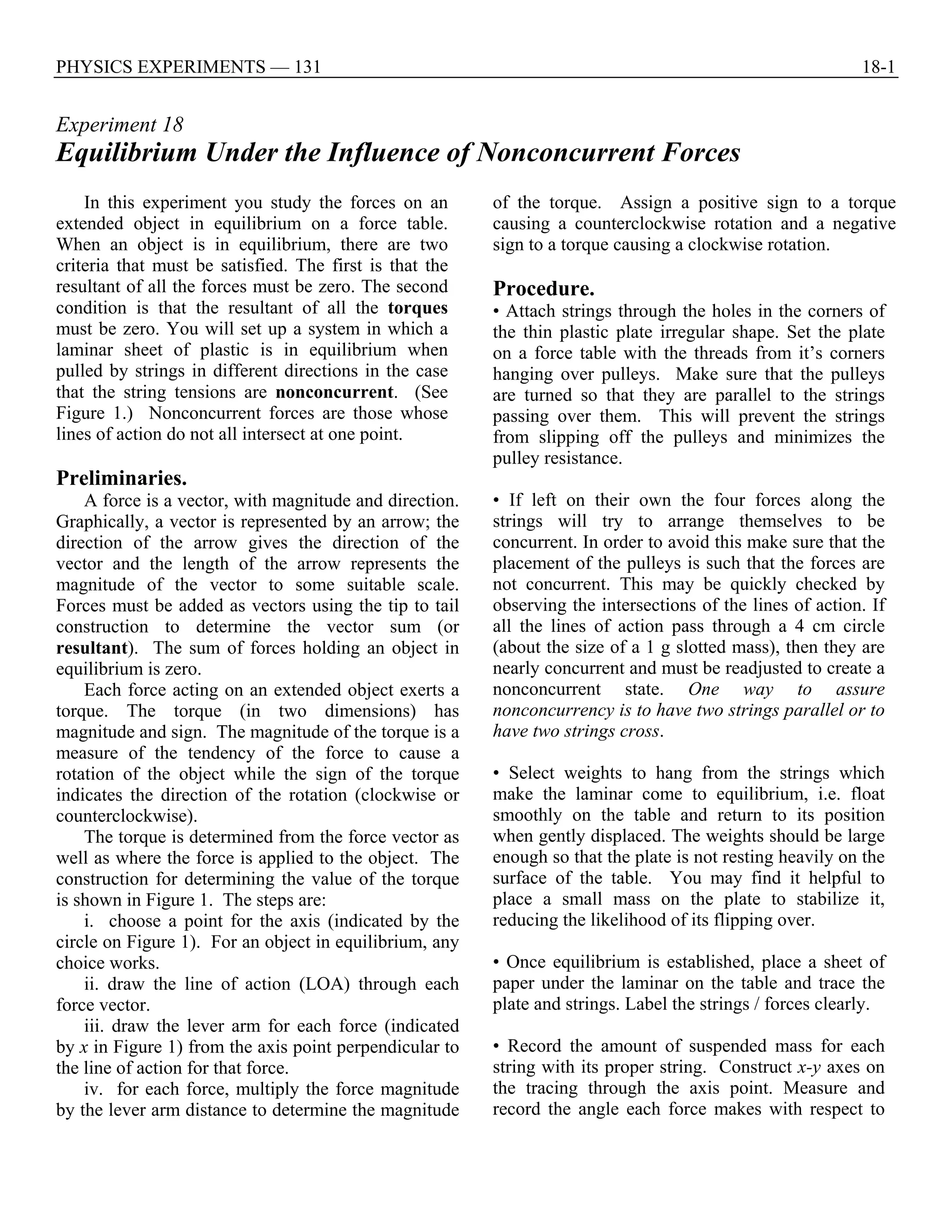 Equil non concurrent_forces | PDF